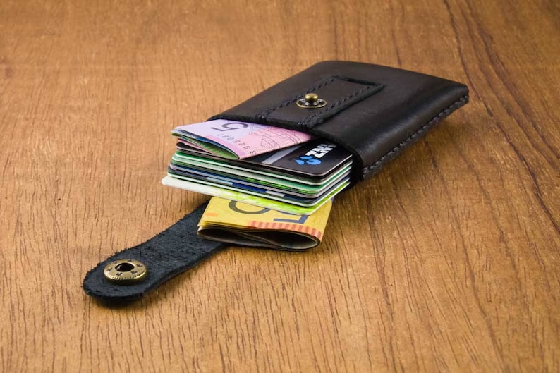 Slim Leather Card Case - Leather Card Case Men - Slim Leather Wallet ...