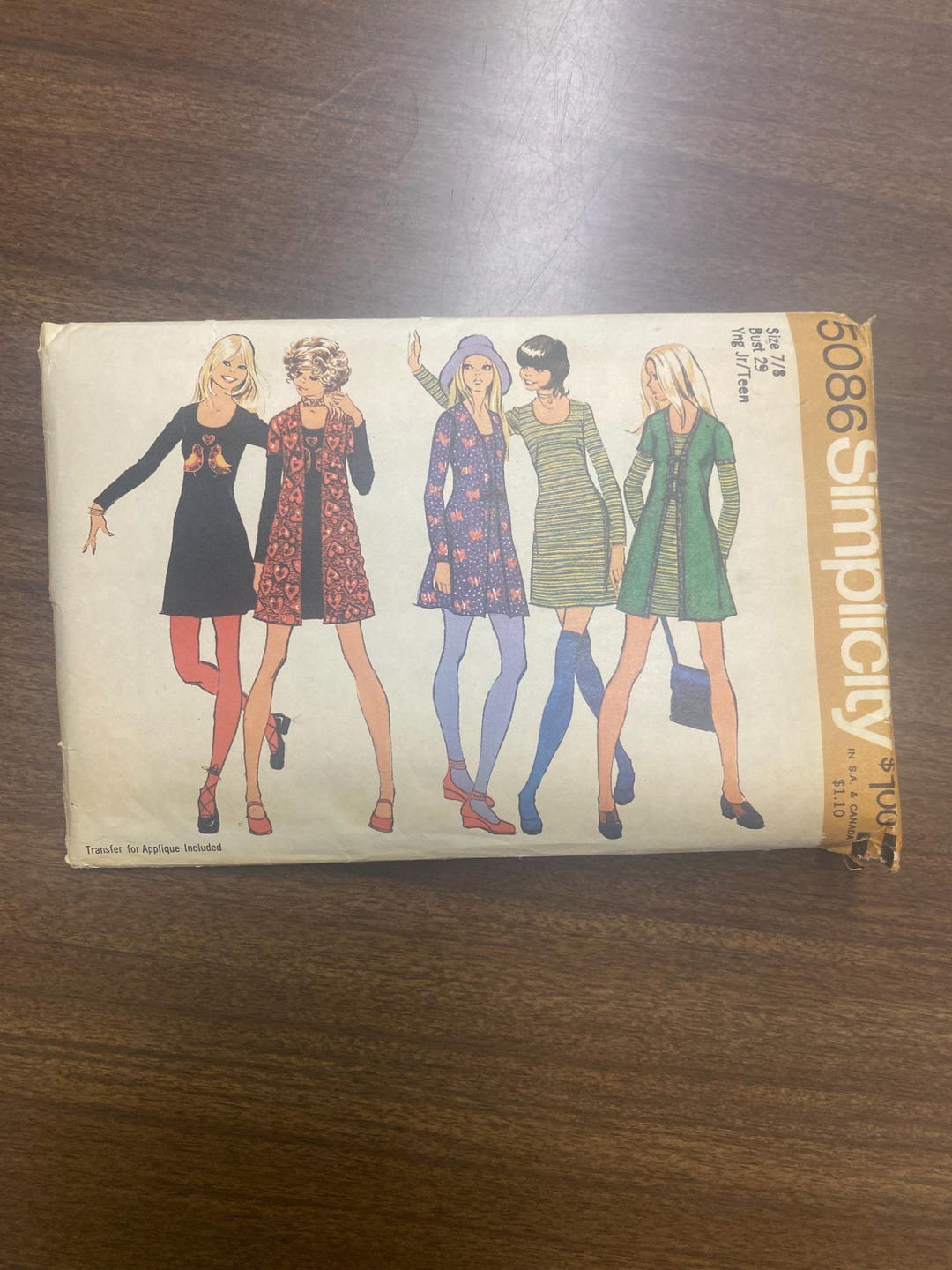 Simplicity 5086 Teen Dress Pattern, 1960s Sewing Pattern, Mod Design ...