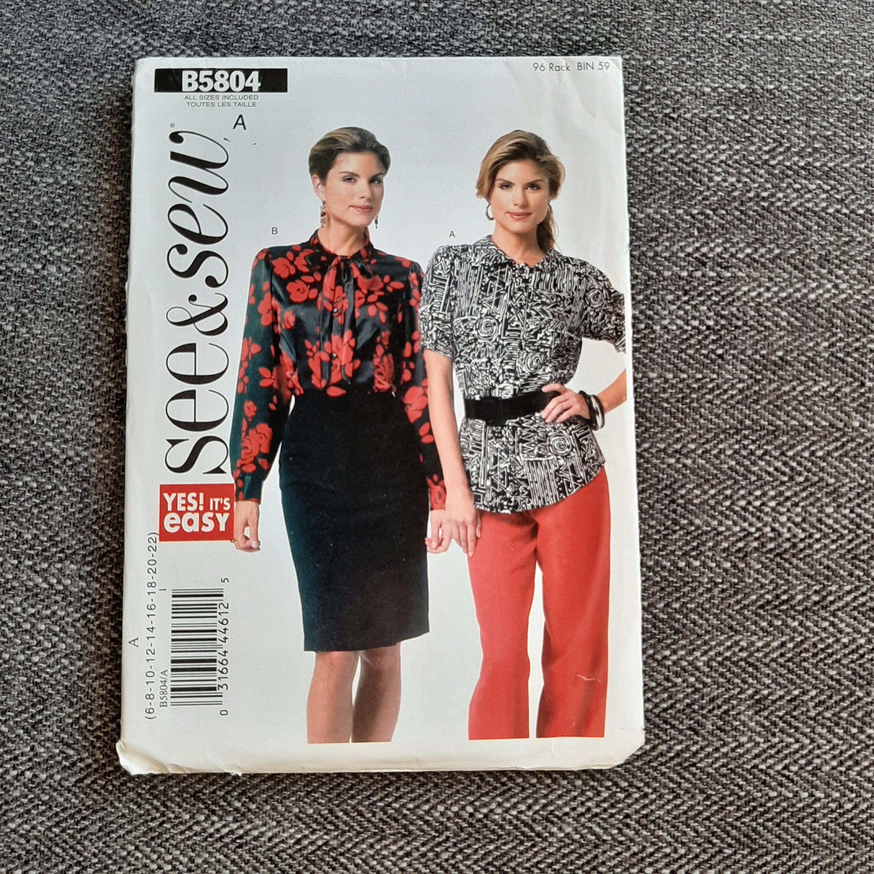 See & Sew 5804 Sewing Pattern Womens Blouse Ladies Clotjhing | Etsy