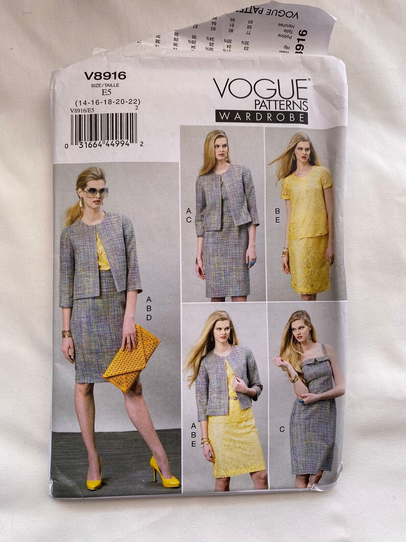 Vogue 8916 Sewing Pattern, Fashion Style Sewing Pattern, Make Your Own ...