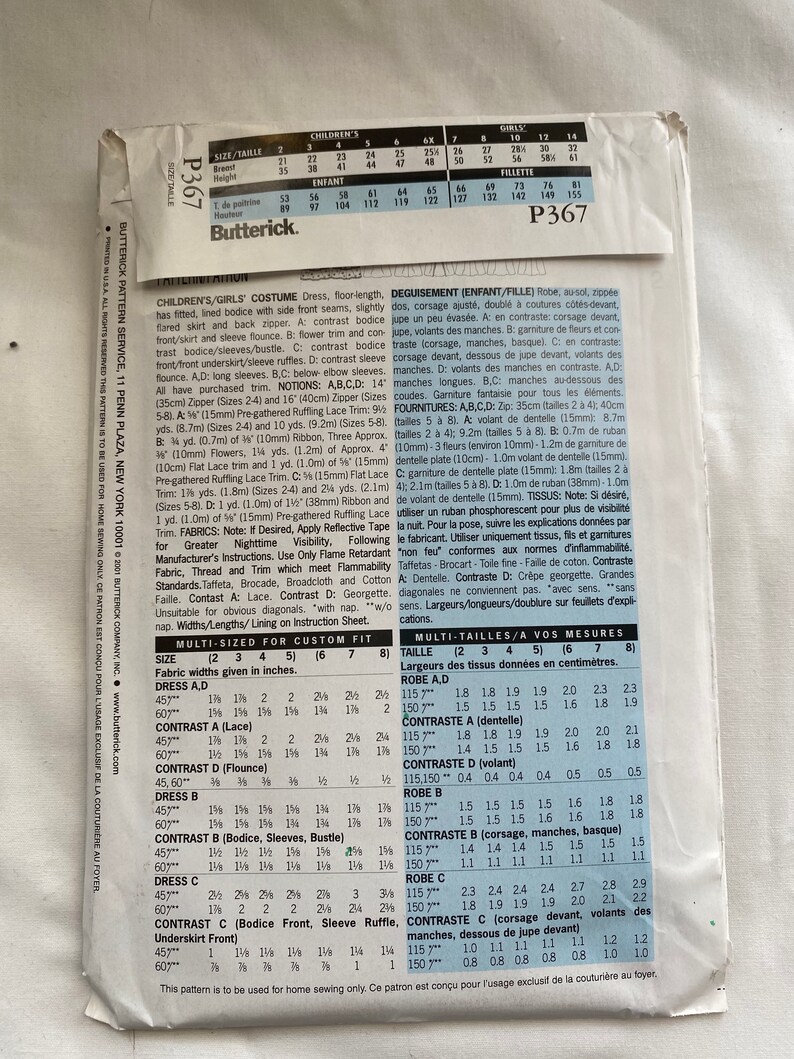 Butterick 3236 Sewing Pattern,little Girls Princess Dress Pattern ...