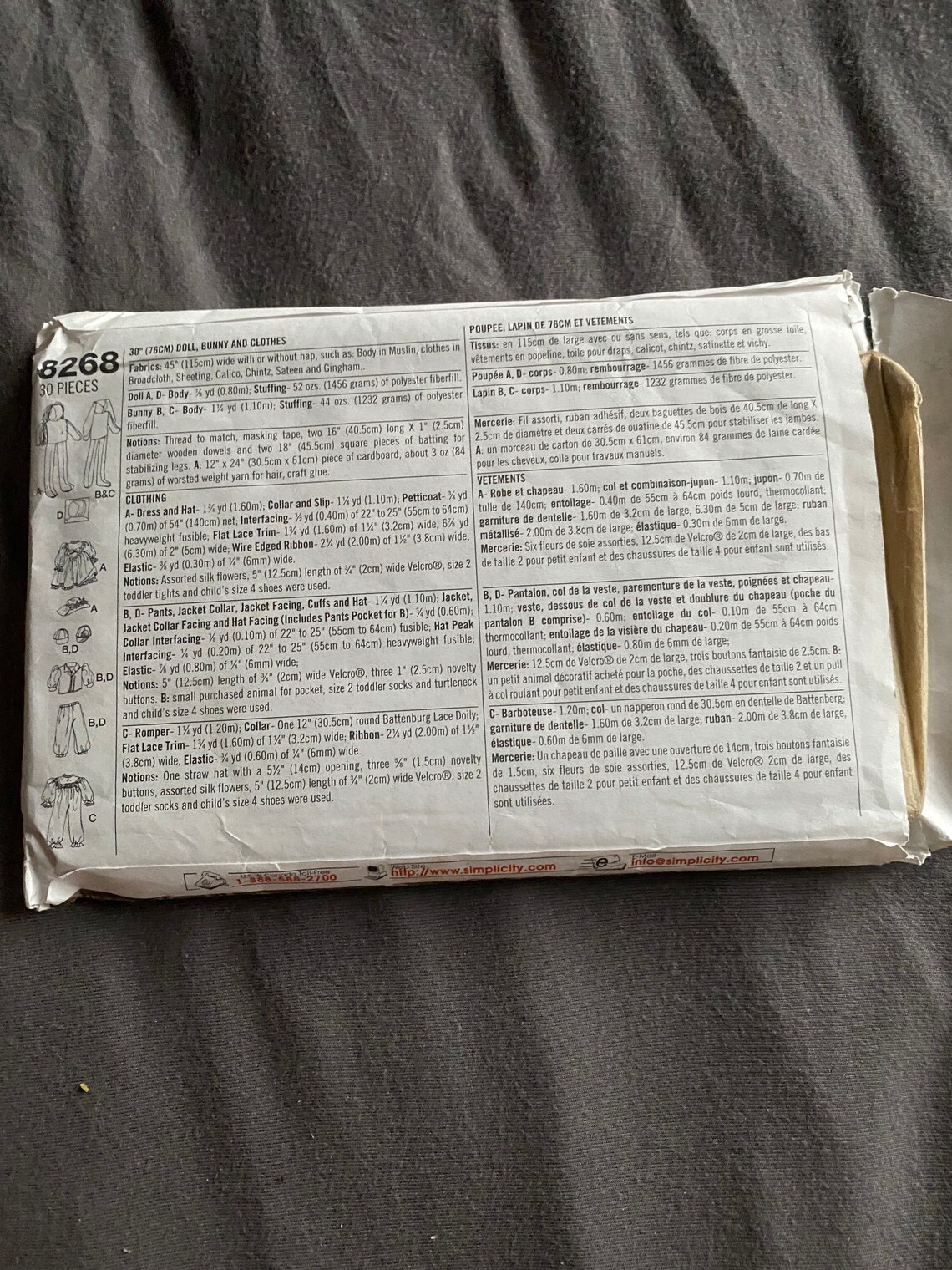 Simplicity 8268 Sewing Pattern Doll Clothes Home Decore Childrens Wear ...