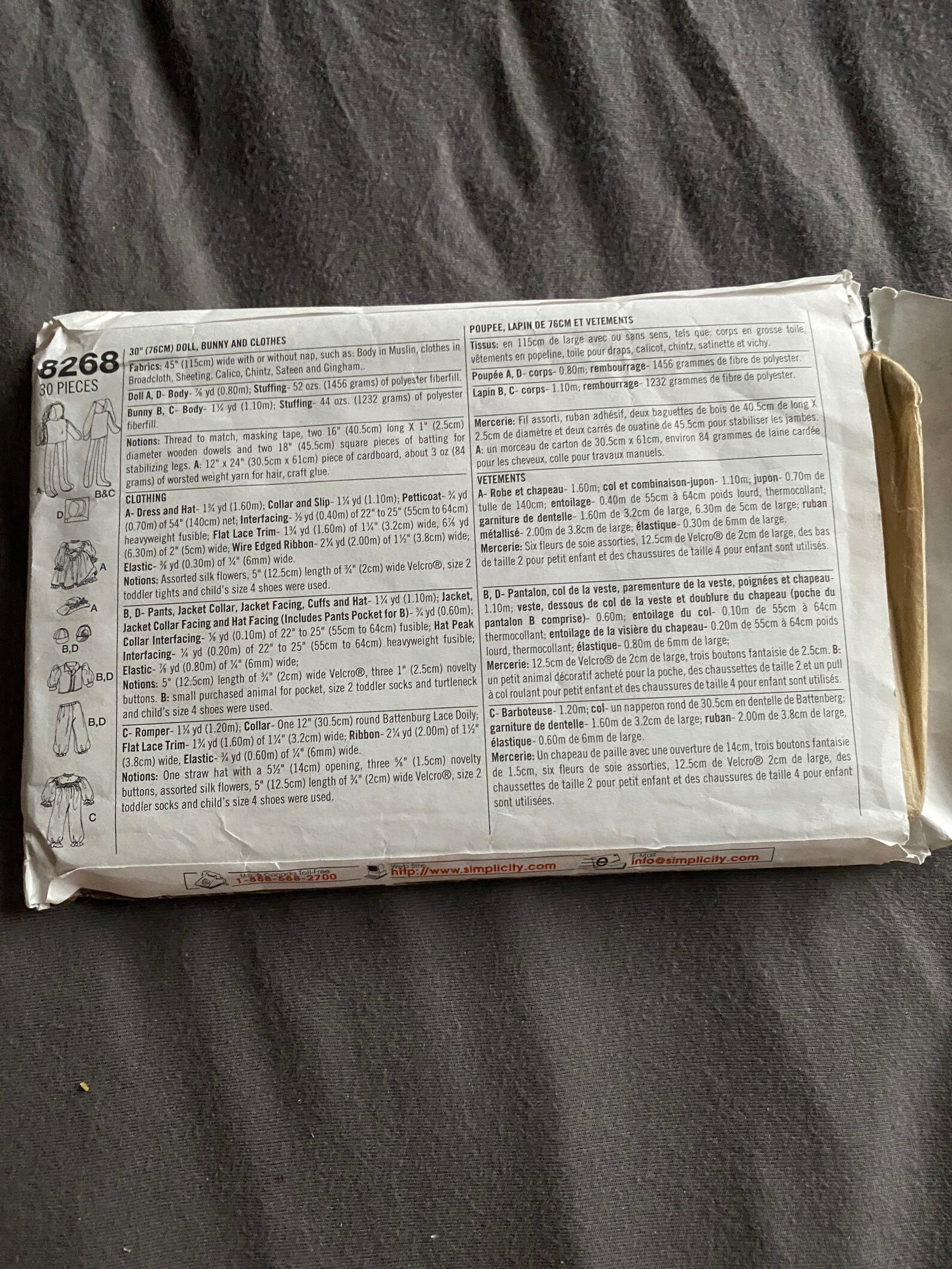 Simplicity 8268 Sewing Pattern Doll Clothes Home Decore Childrens Wear ...