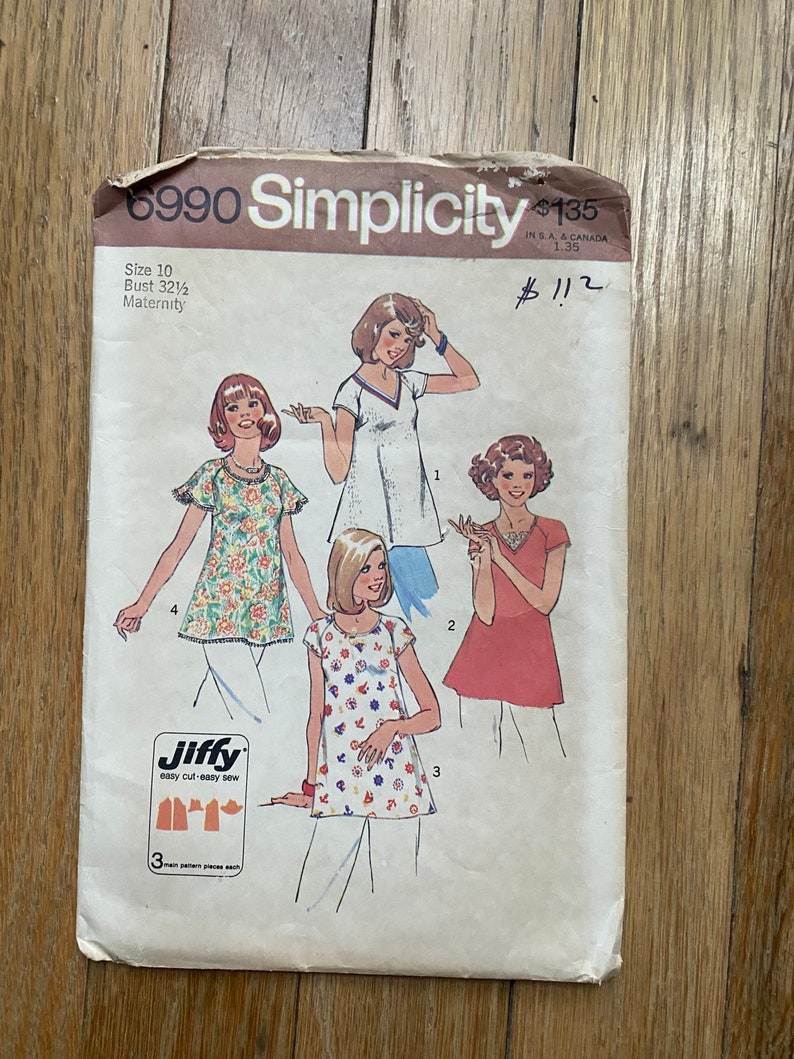 Simplicity 6990 Sewing Pattern, Vintage Sewing Pattern for Womens Top ...