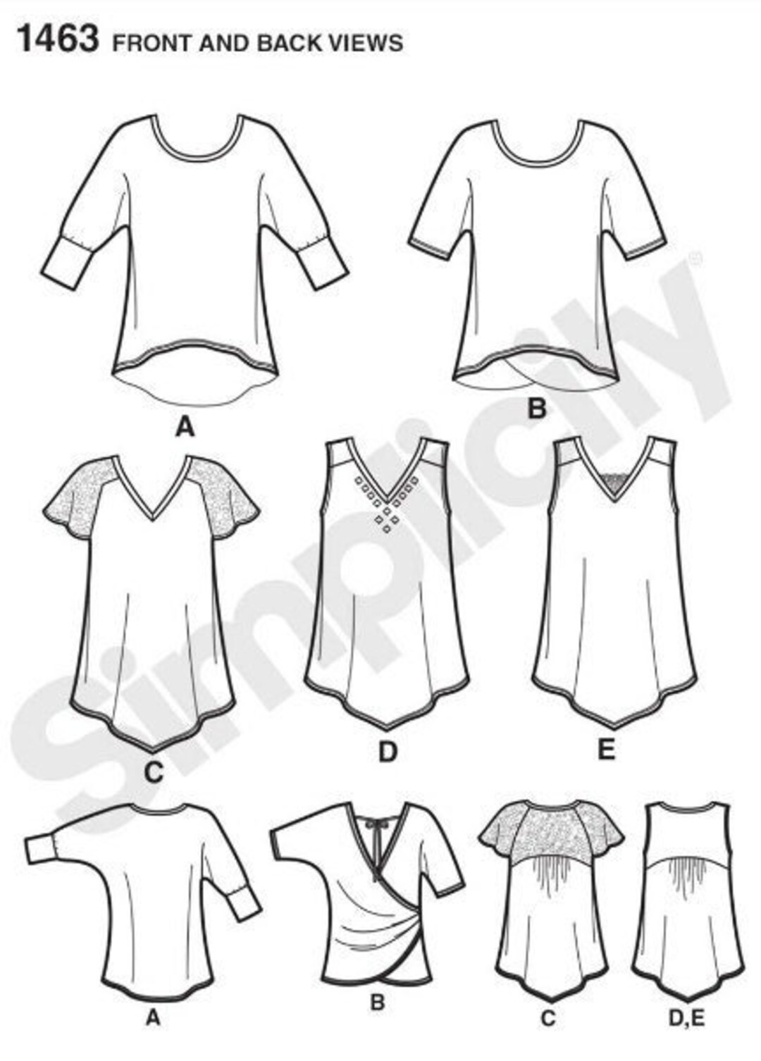 Simplicity 0974 1463 Sewing Pattern Womens Top Casual Wear Short ...