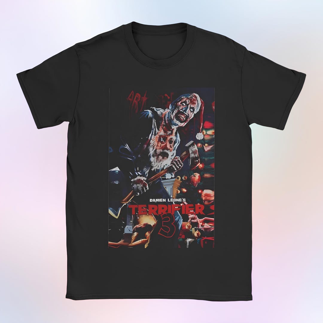 Art the Clown Terrifier Shirt, Christmas Horror Movie Tee, Retro Scary ...