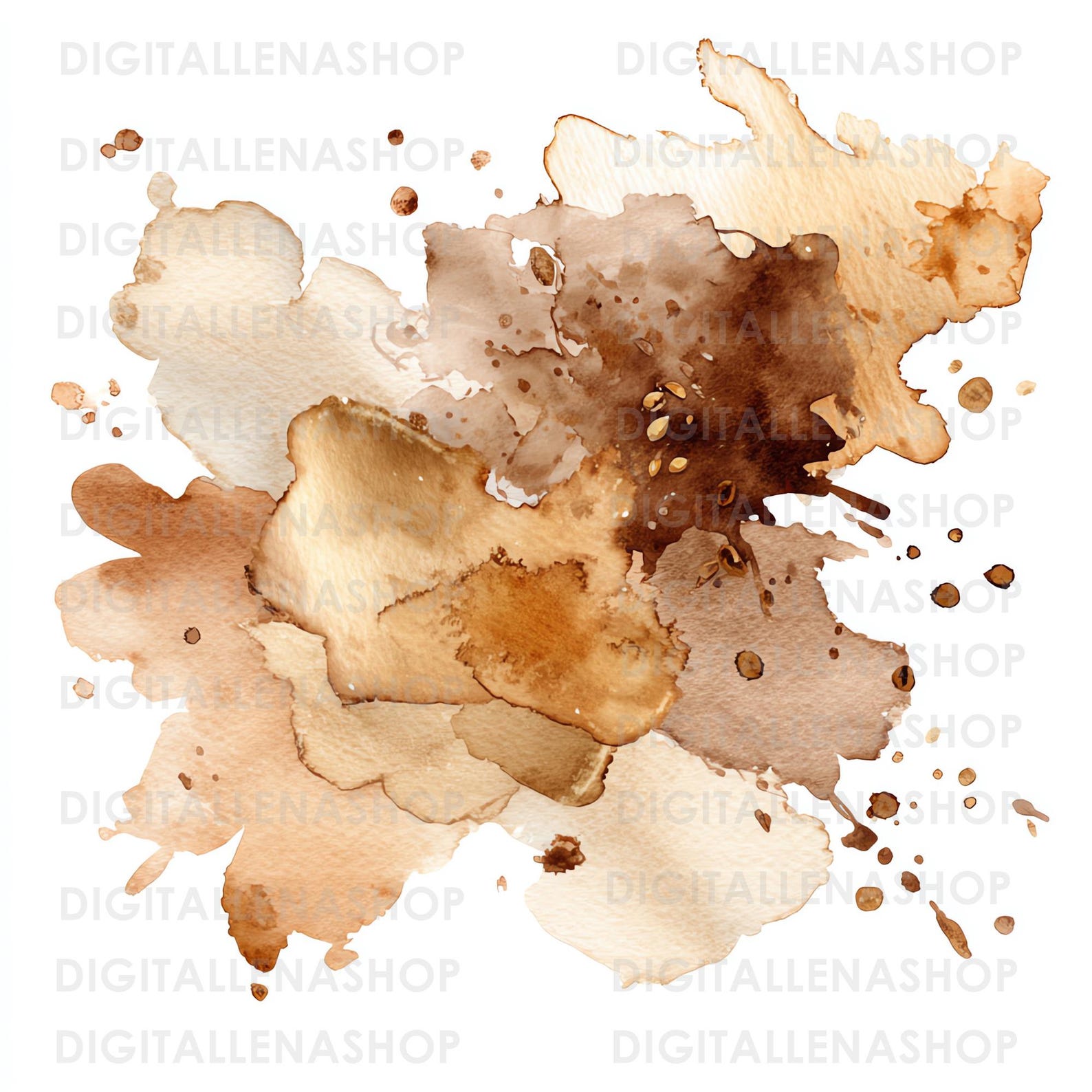 Watercolor Coffee Stains Clipart | Mocha Splashes, Junk Journal ...
