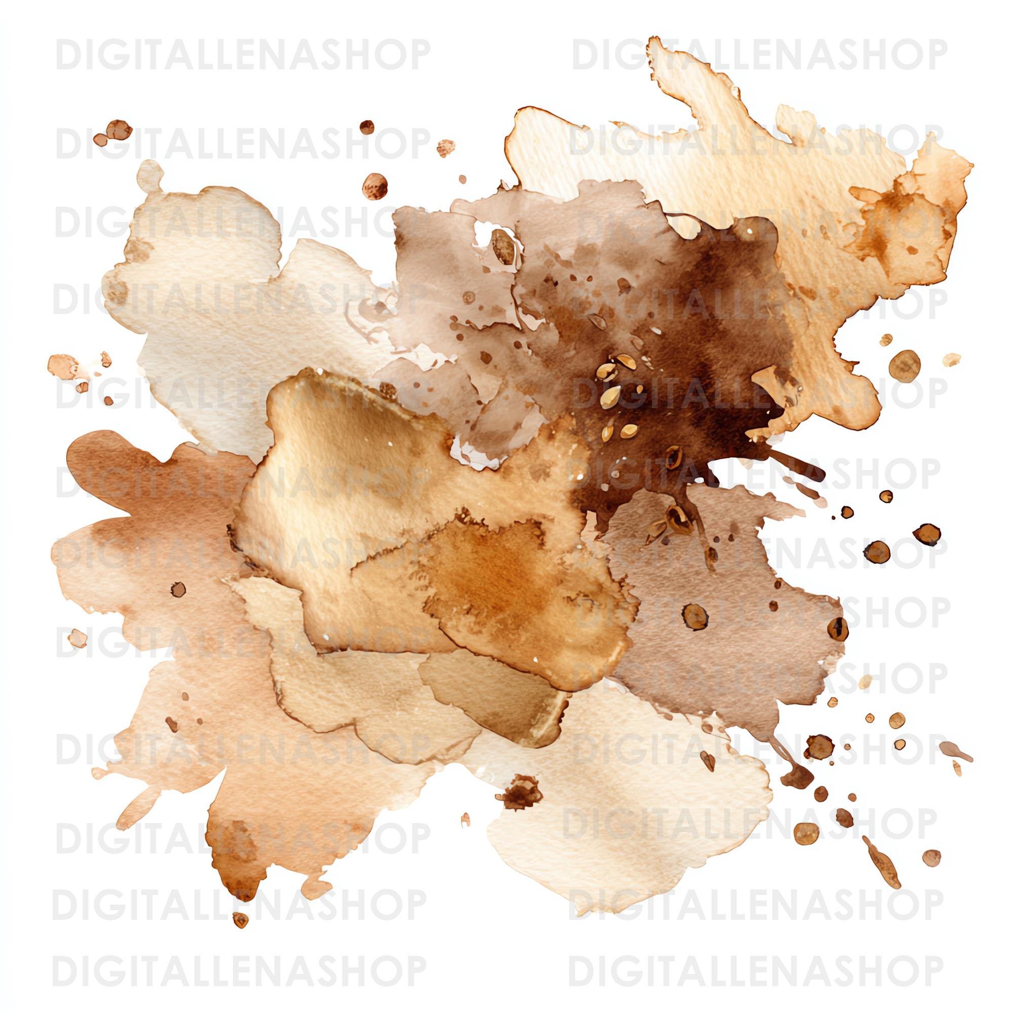 Watercolor Coffee Stains Clipart | Mocha Splashes, Junk Journal ...