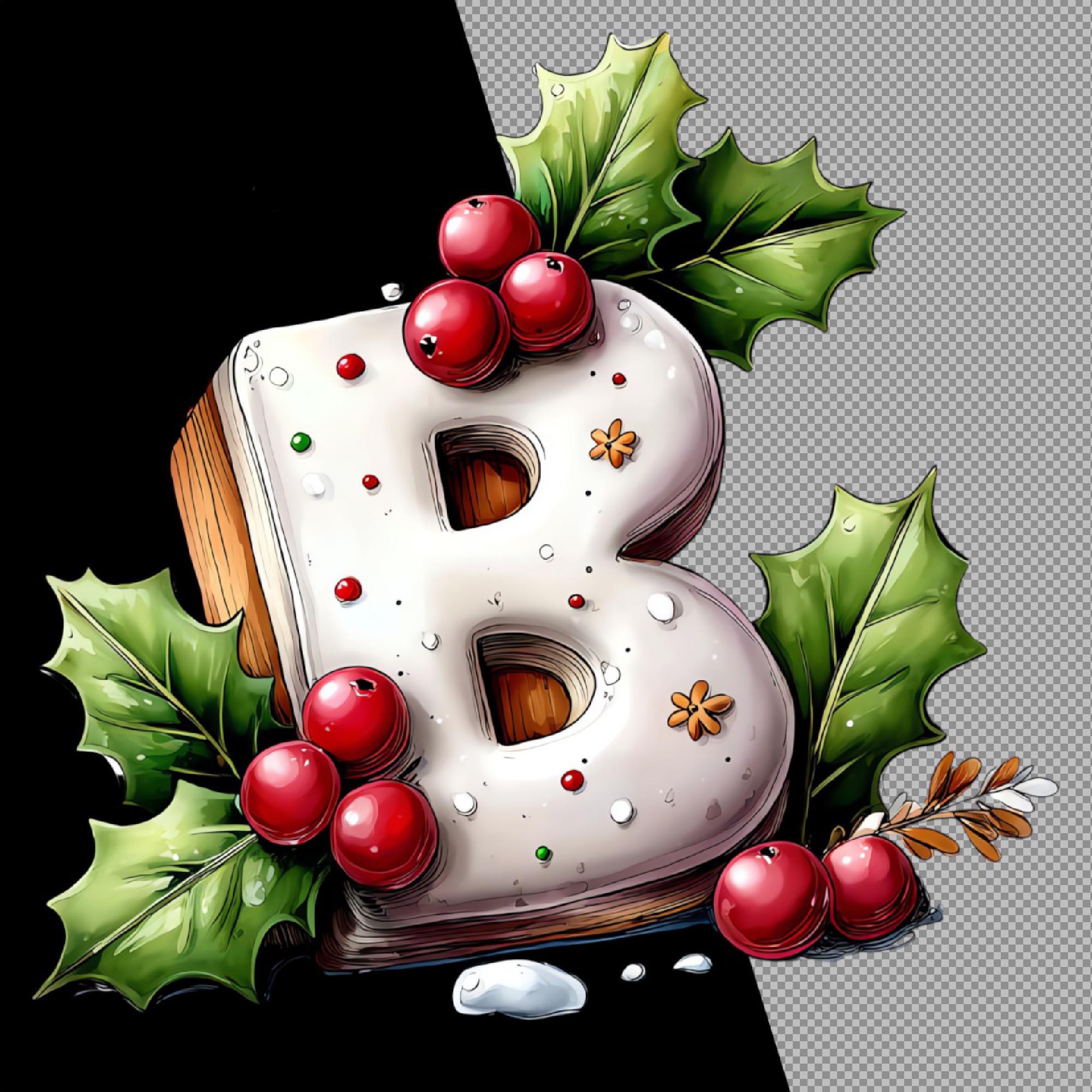Watercolor Christmas Alphabet Clipart: Letters With Berries and Holly ...