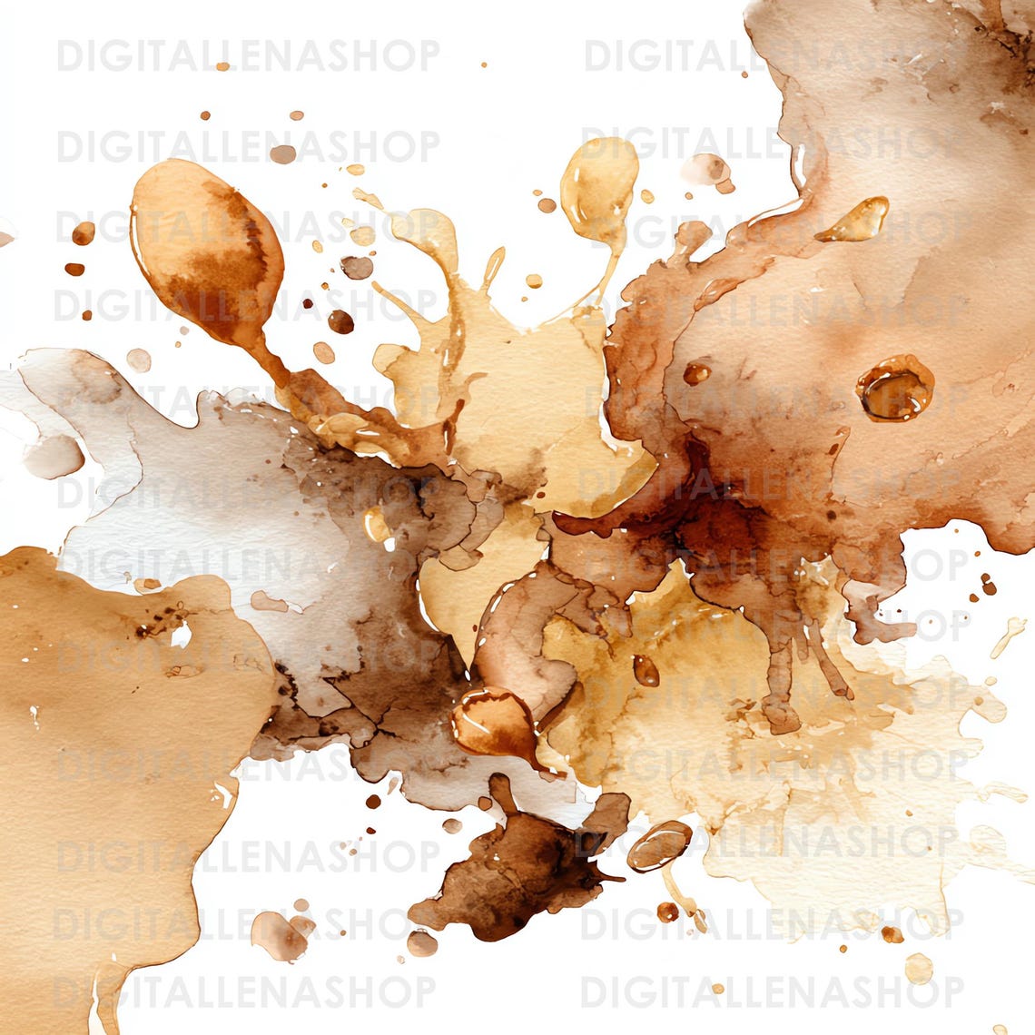 Watercolor Coffee Stains Clipart | Mocha Splashes, Junk Journal ...