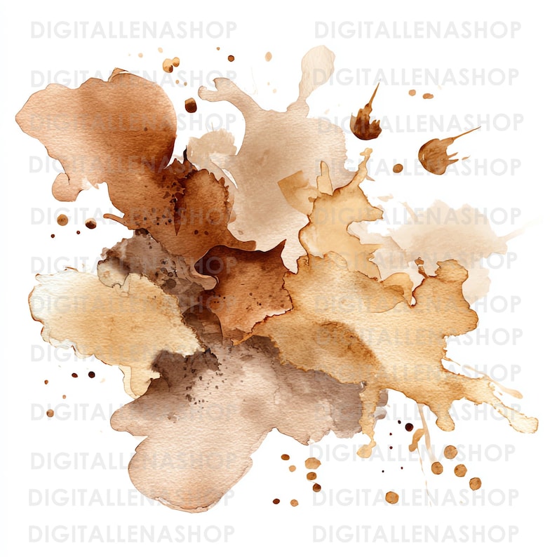 Watercolor Coffee Stains Clipart | Mocha Splashes, Junk Journal ...