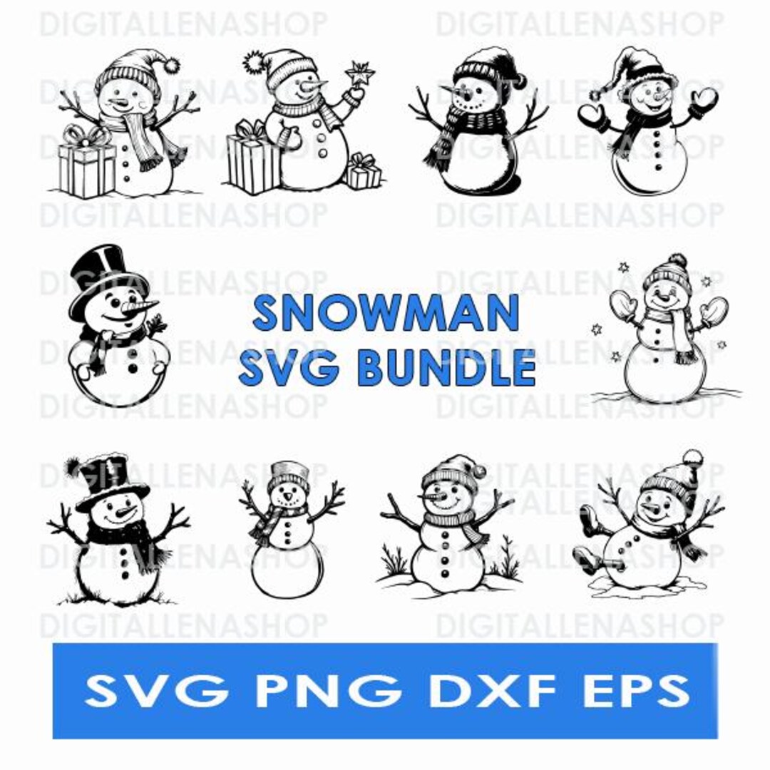 Snowman SVG Bundle: Winter Holiday Designs (digital Download) - Etsy