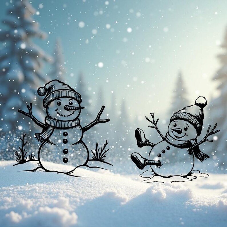 Snowman SVG Bundle: Winter Holiday Designs (digital Download) - Etsy