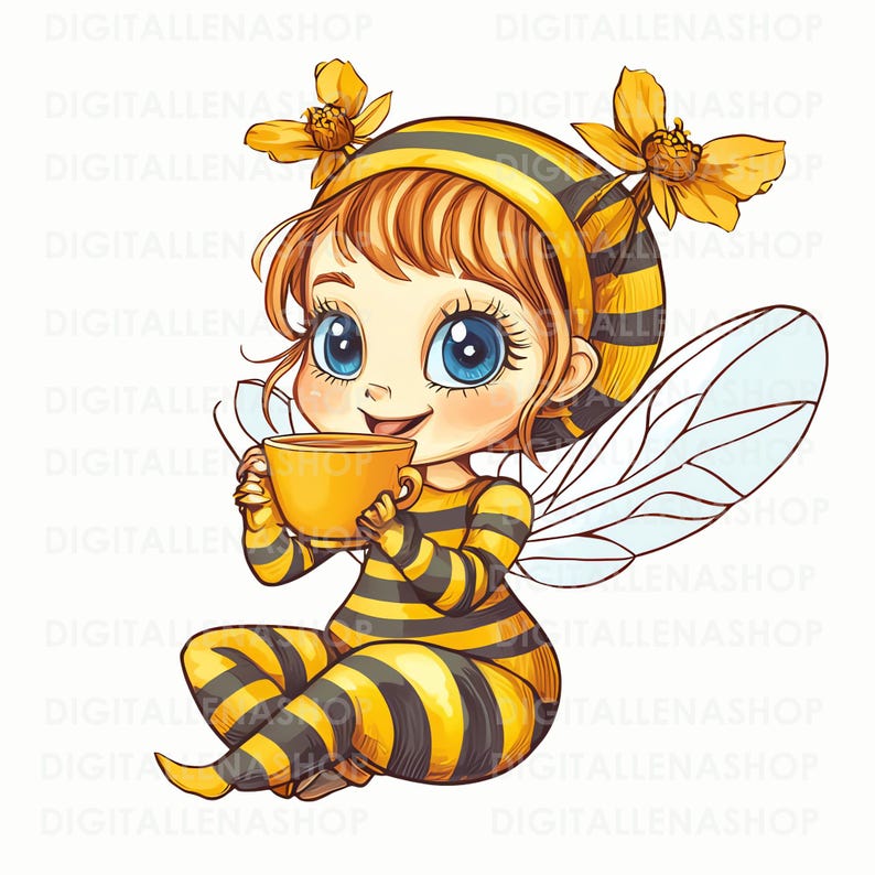 Bee Girl Clipart Bundle PNG | Queen Bee Clipart PNG | Commercial Use ...