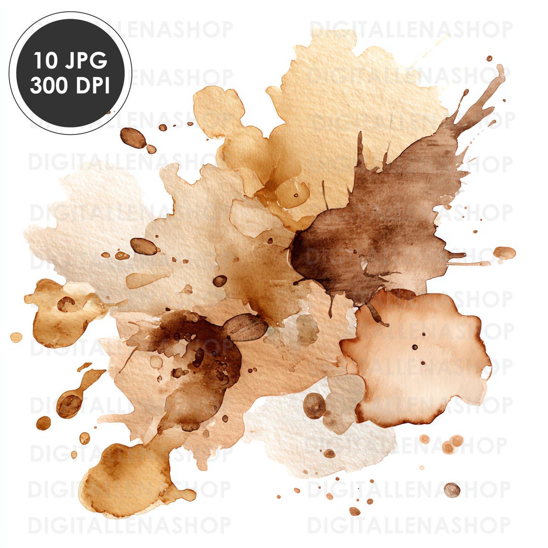 Watercolor Coffee Stains Clipart | Mocha Splashes, Junk Journal ...