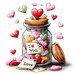 Valentine Hearts in Jar Watercolor Clipart: 16 JPG for Creating ...