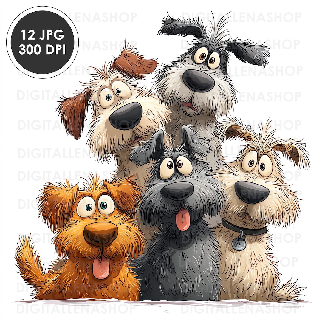 Funny Weird Dogs Photo Set: 12 JPG Images for Cards & Scrapbooking ...