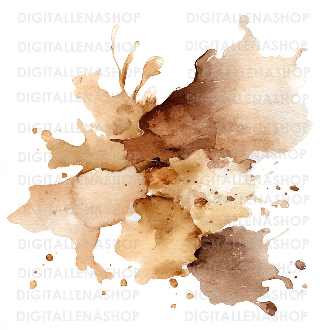 Watercolor Coffee Stains Clipart | Mocha Splashes, Junk Journal ...