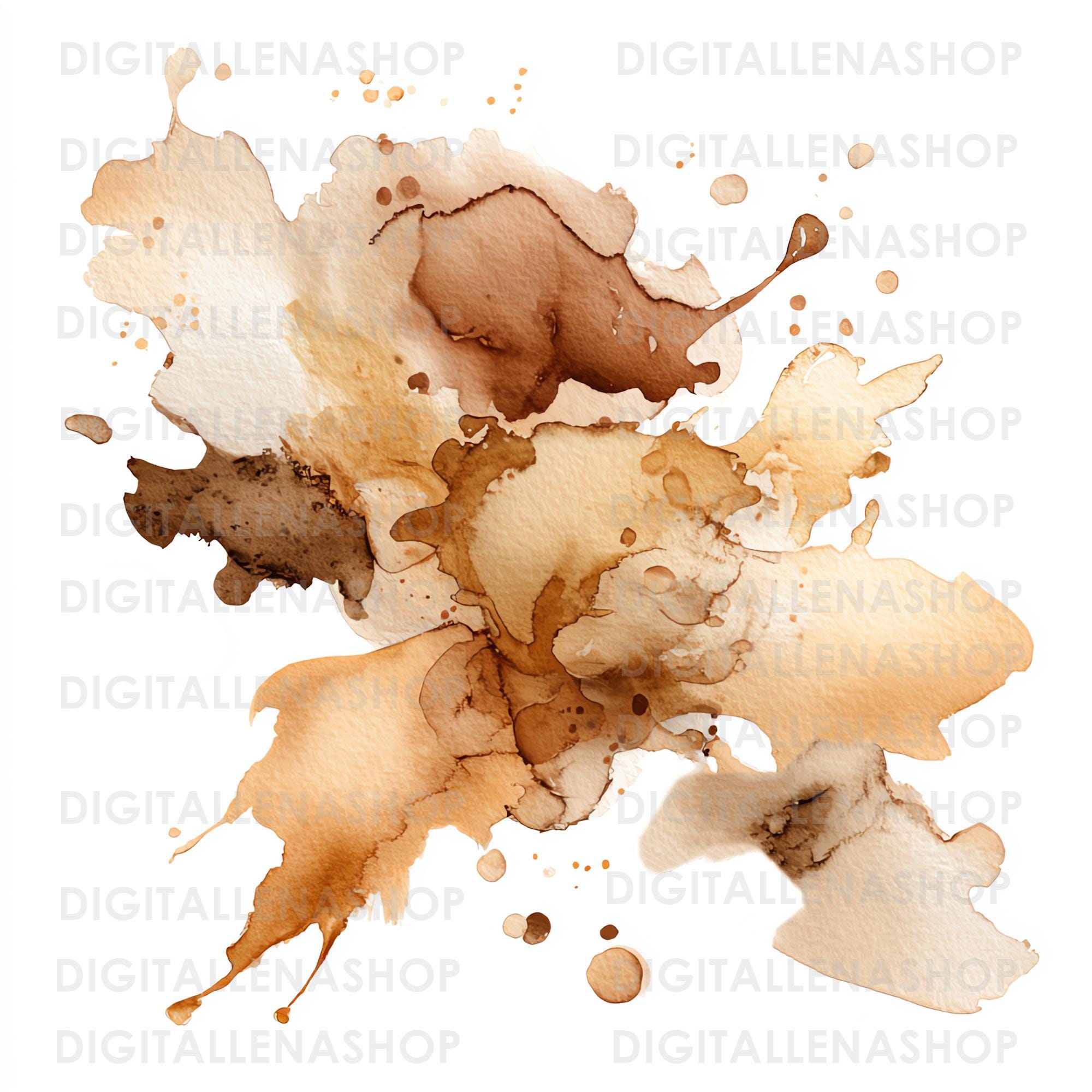 Watercolor Coffee Stains Clipart | Mocha Splashes, Junk Journal ...