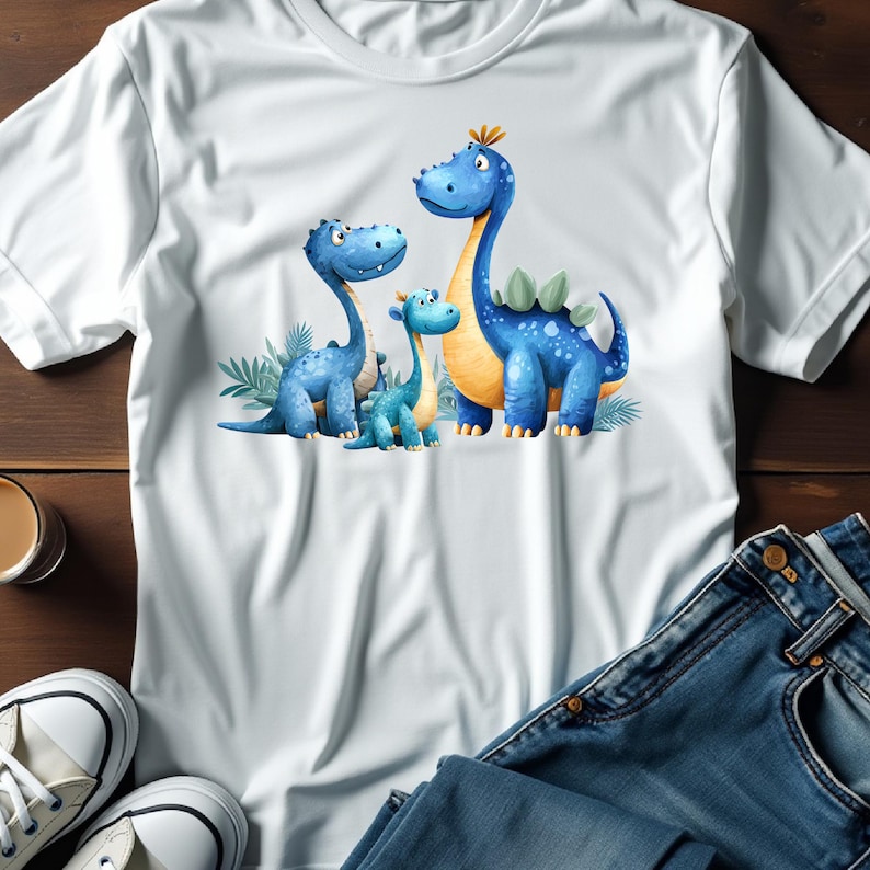 Blue Dinosaur Clipart | Watercolor Family PNG (digital Download) - Etsy