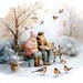 Winter Romance Clipart: Watercolor Elderly Couple Illustration (digital ...