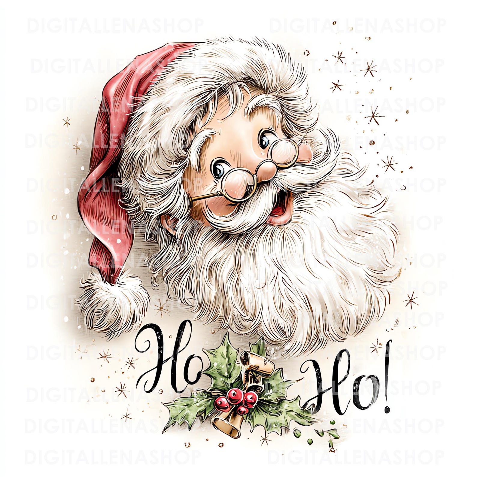 Watercolor Santa Clipart Set: Christmas Holiday Graphics (digital ...
