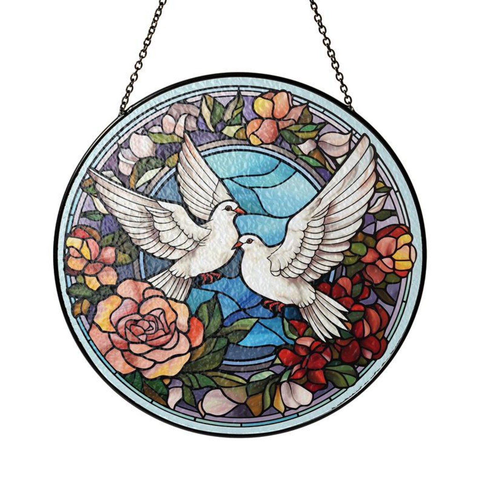 Doves Stained Glass Suncatcher, Dove Window Decor, Dove Bird Light ...