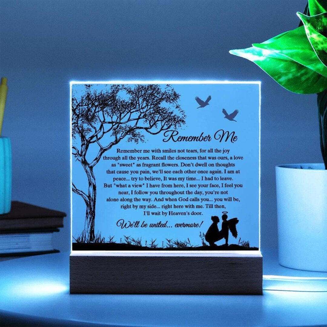 Remember Me Memorial Plaque, Sympathy Gift, Bereavement Gift, in Memory ...