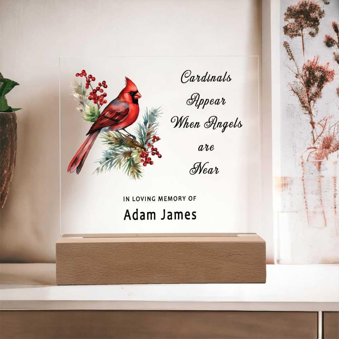 Cardinals Appear Personalized Memorial Plaque, Acrylic Plaque, Custom ...