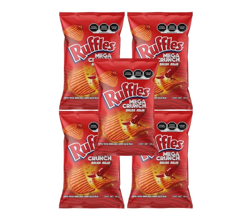 Ruffles Mega Crunch Salsa Roja Sabritas Mexican Chips (BOX WITH 5 BAGS ...