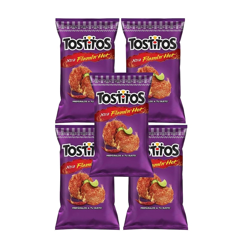 Tostitos XTRA Flamin' Hot Sabritas Mexican Chips (5 BAG BOX) 68 Grams ...
