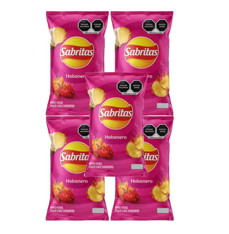 Sabritas Mexican Chips Habaneras (BOX WITH 5 BAGS) 45 Grams - Etsy ...