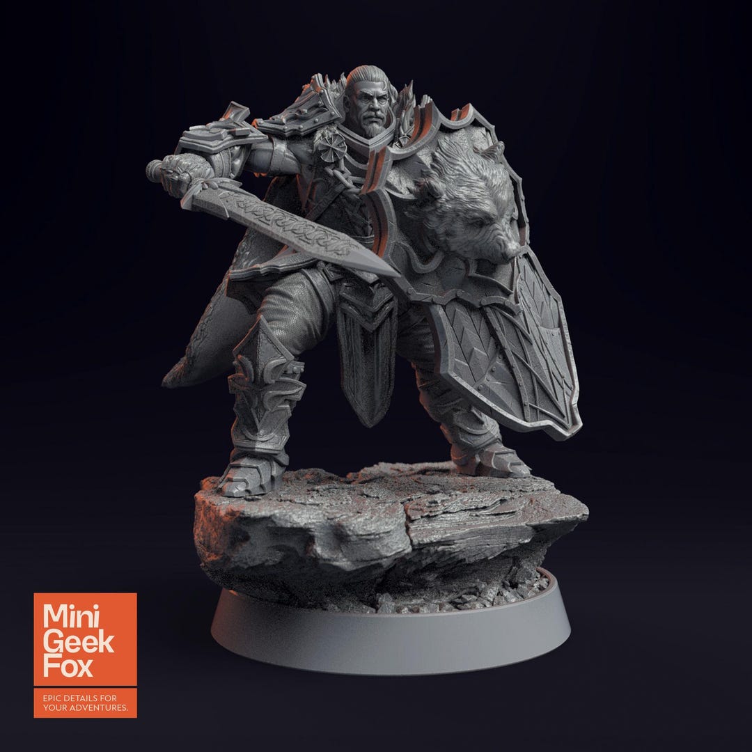 Hjalmar Strachan of the Forth Sun Dnd Miniature - Sword & Shield ...