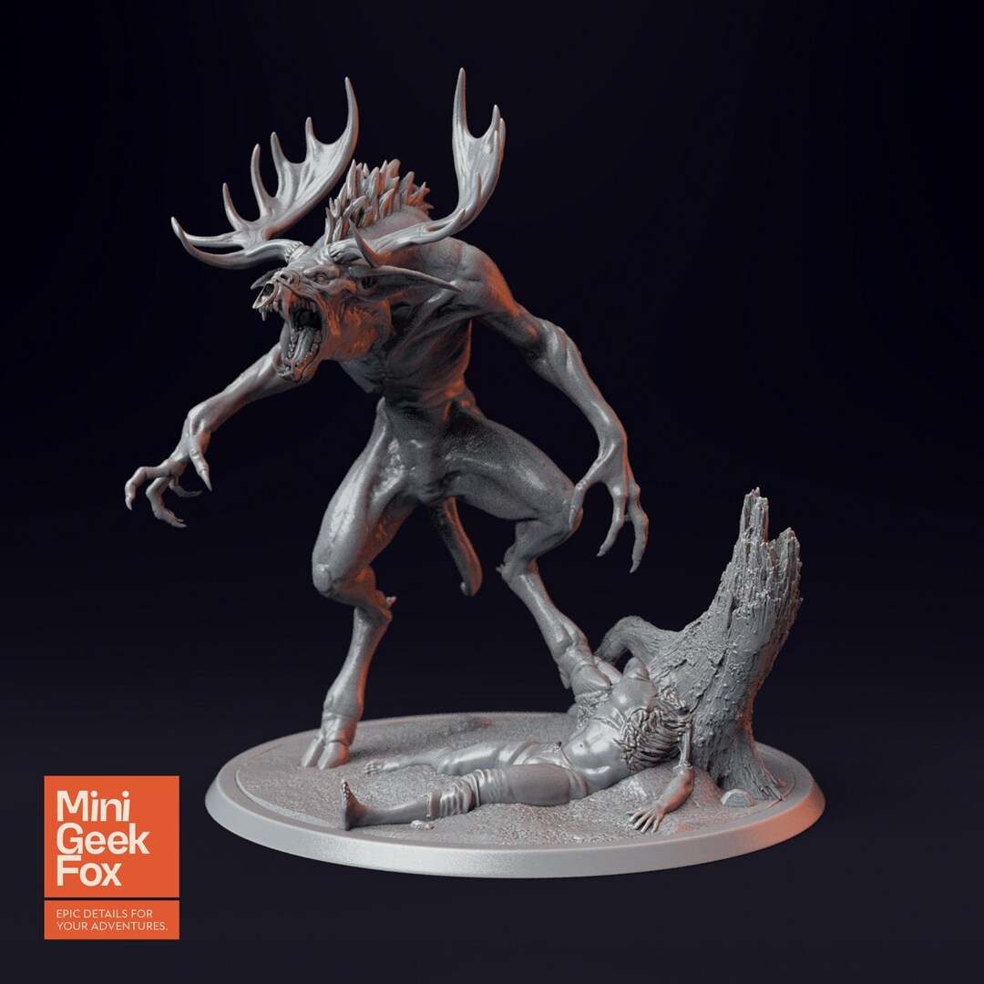 Wendigo Miniature - Dnd Monster, Fantasy Tabletop RPG, Highly Detailed ...
