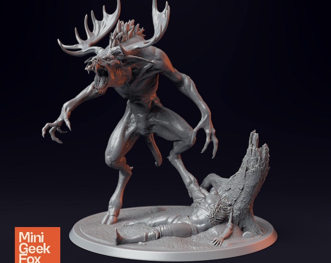 Wendigo Miniature - Dnd Monster, Fantasy Tabletop RPG, Highly Detailed ...