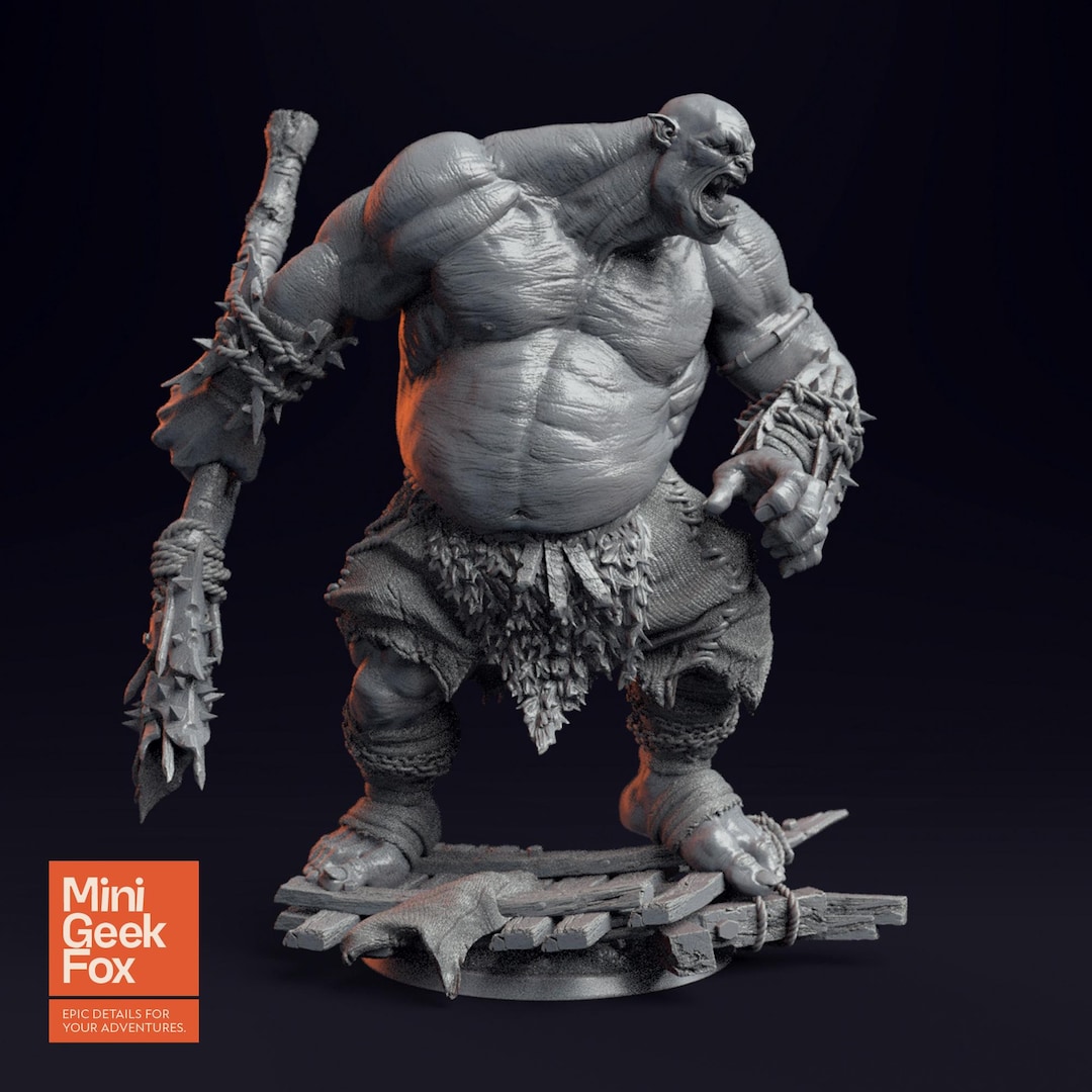 Ogre - Brutal Fantasy Miniature, Dnd Monster, Tabletop RPG Figure - Etsy