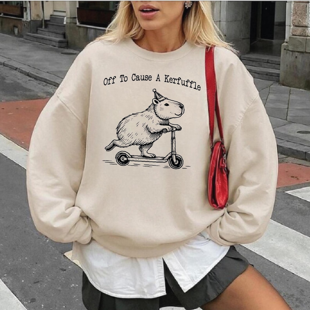 Off to Cause A Kerfuffle Sweatshirt & Hoodie, Funny Groundhog Scooter ...