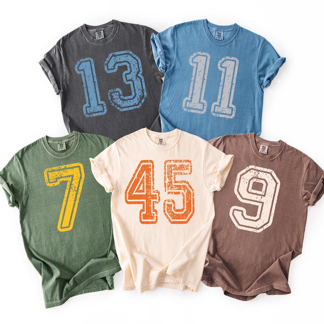 Custom Football Number Comfort Colors Shirt, Custom Number Shirt ...