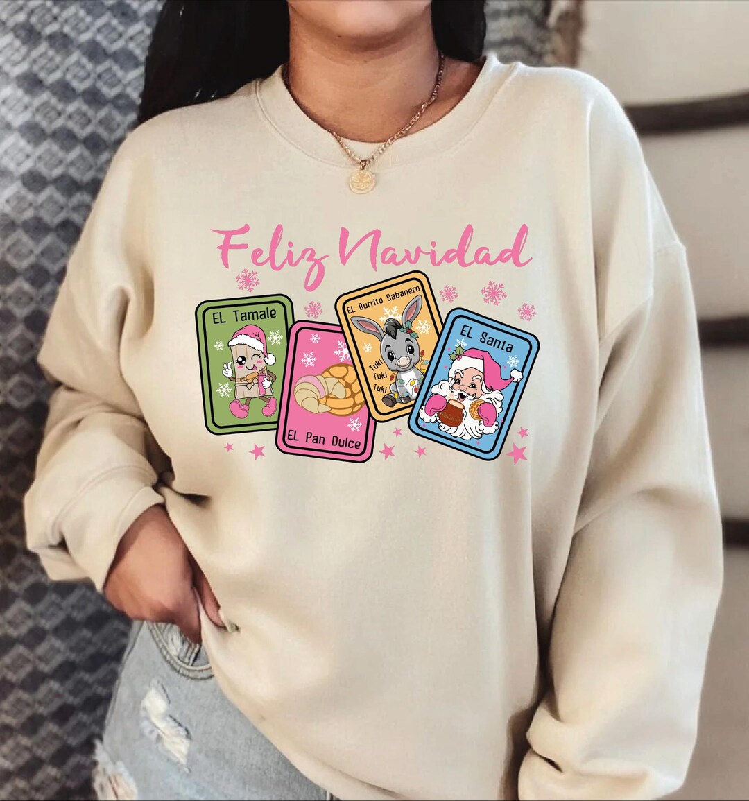 Feliz Navidad Christmas Sweatshirt & Hoodie, Mexican Christmas Sweater ...