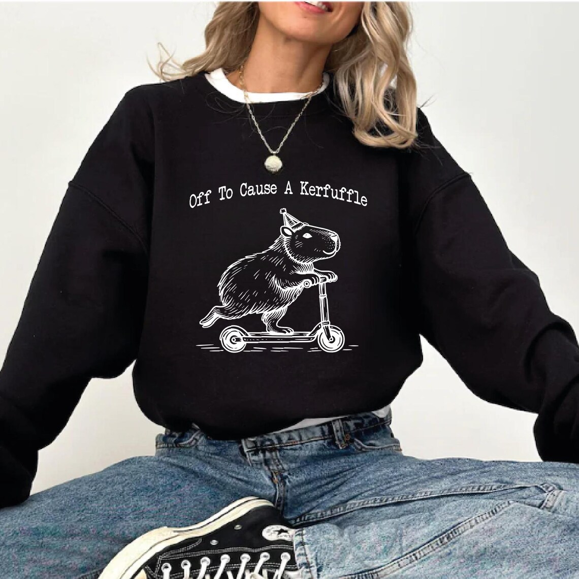 Off to Cause A Kerfuffle Sweatshirt & Hoodie, Funny Groundhog Scooter ...