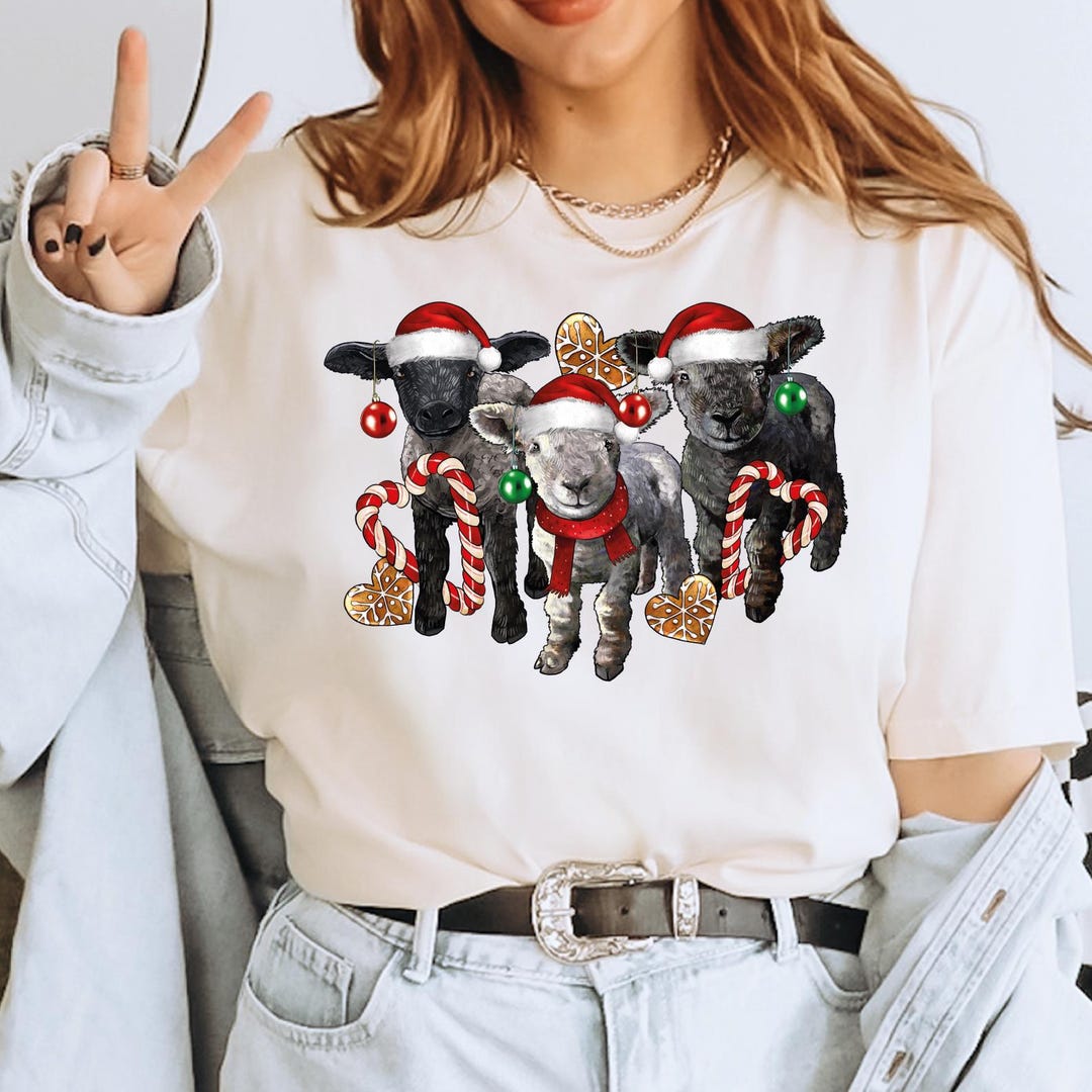 Cute Christmas Sheep Shirt, Sheep Shirt, Funny Sheep Christmas Shirt ...
