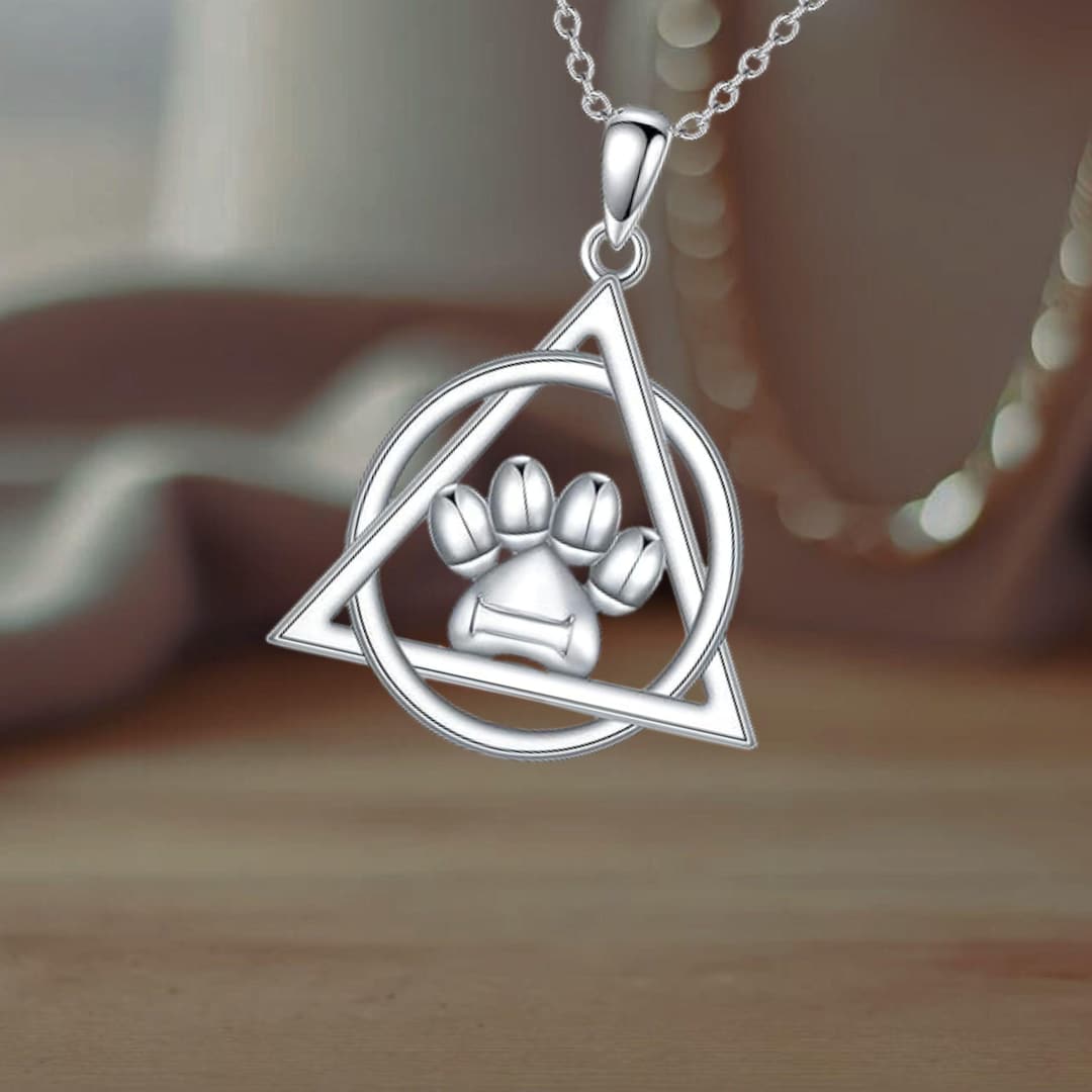 925 Sterling Silver Therian Symbol Paw Print Necklace Therian Jewelry ...
