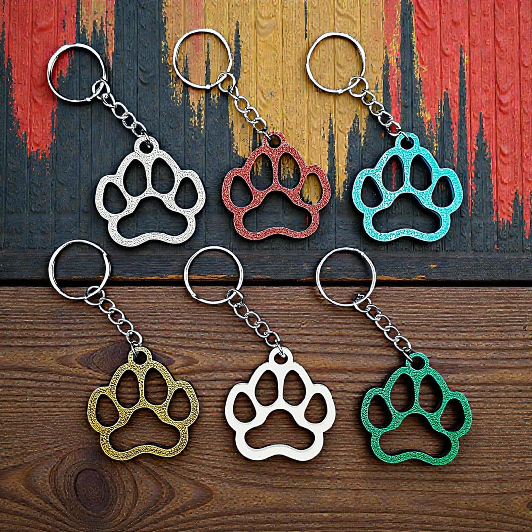 Paw Print Keychain: Eco-friendly Pet Lover Charm, Handmade in USA, 30 ...