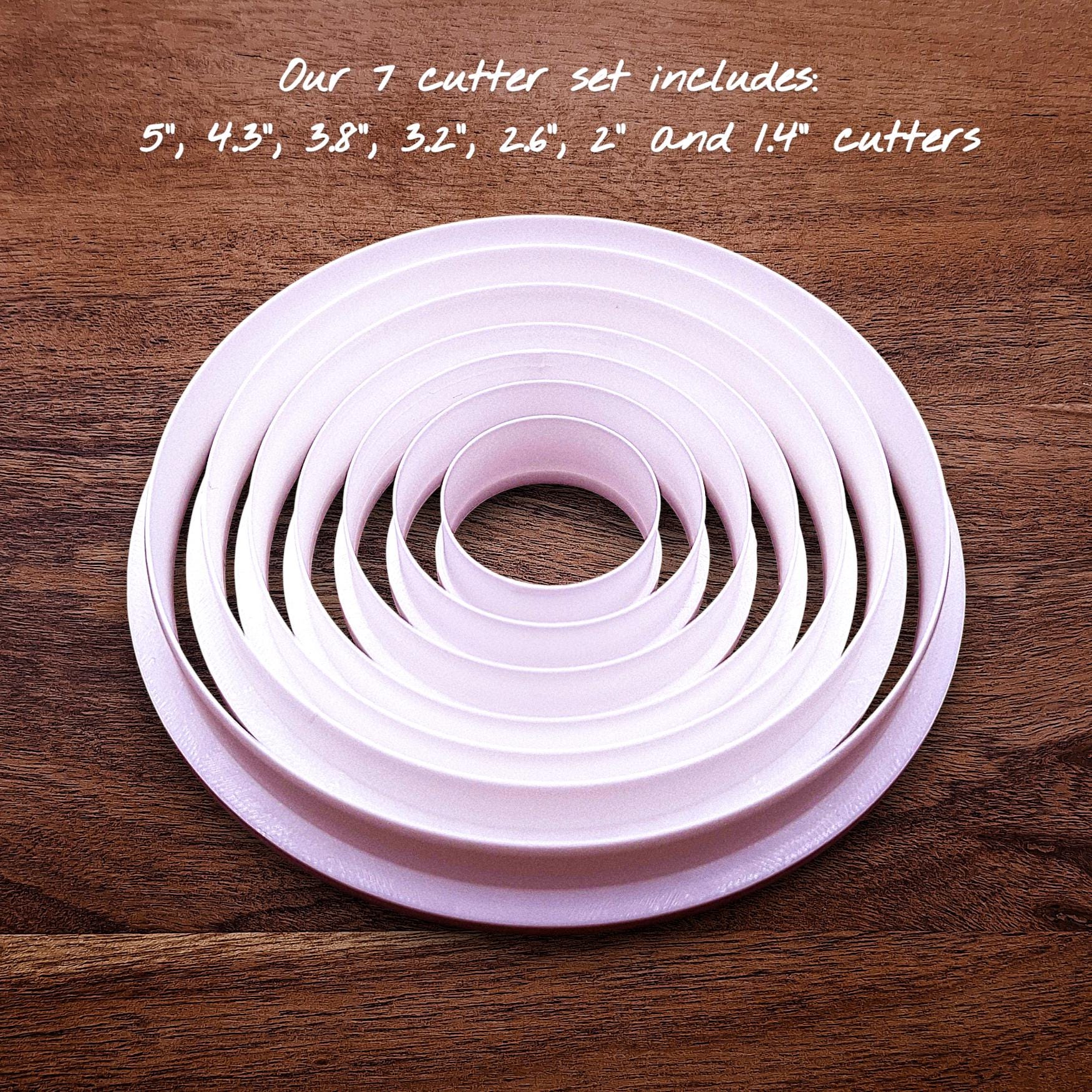 Circle Cookie Cutter Set: 7 Sizes, Eco-friendly Food-safe Plastic ...