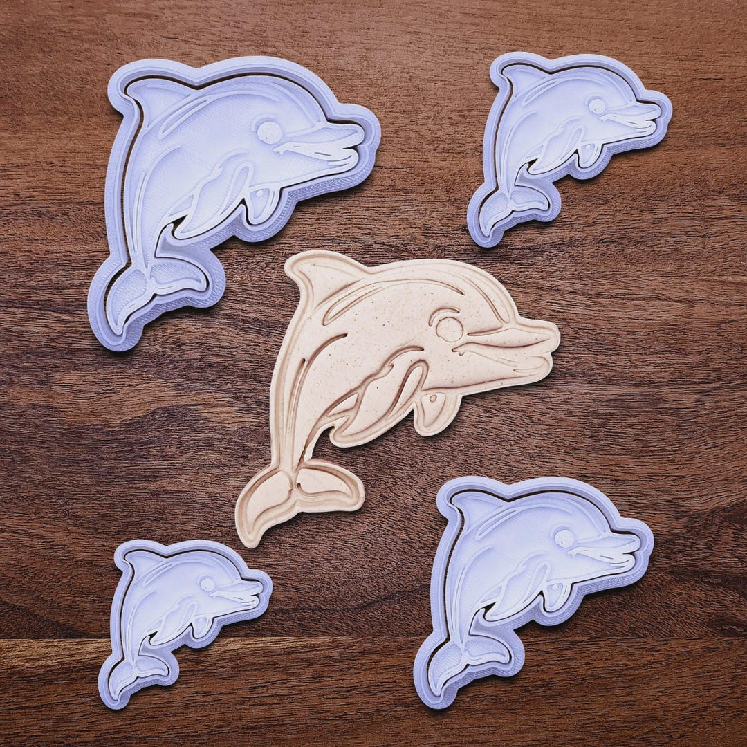 Dolphin Cookie Cutter Stamp Set: Ocean Theme Baking, Eco-friendly, USA ...