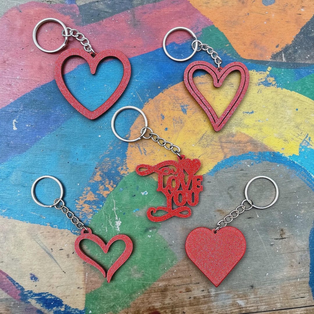 Heart Keychains: Valentine's Day Party Favor Charms, Handmade in USA ...