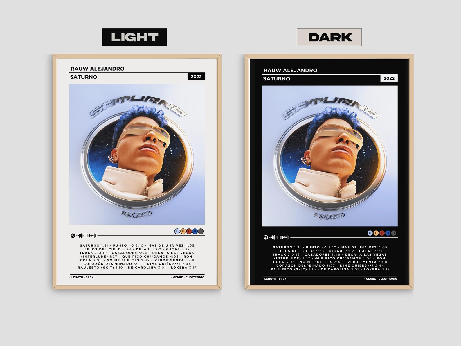 Rauw Alejandro Playa Saturno, Saturno, Vice Versa Album Set Poster ...