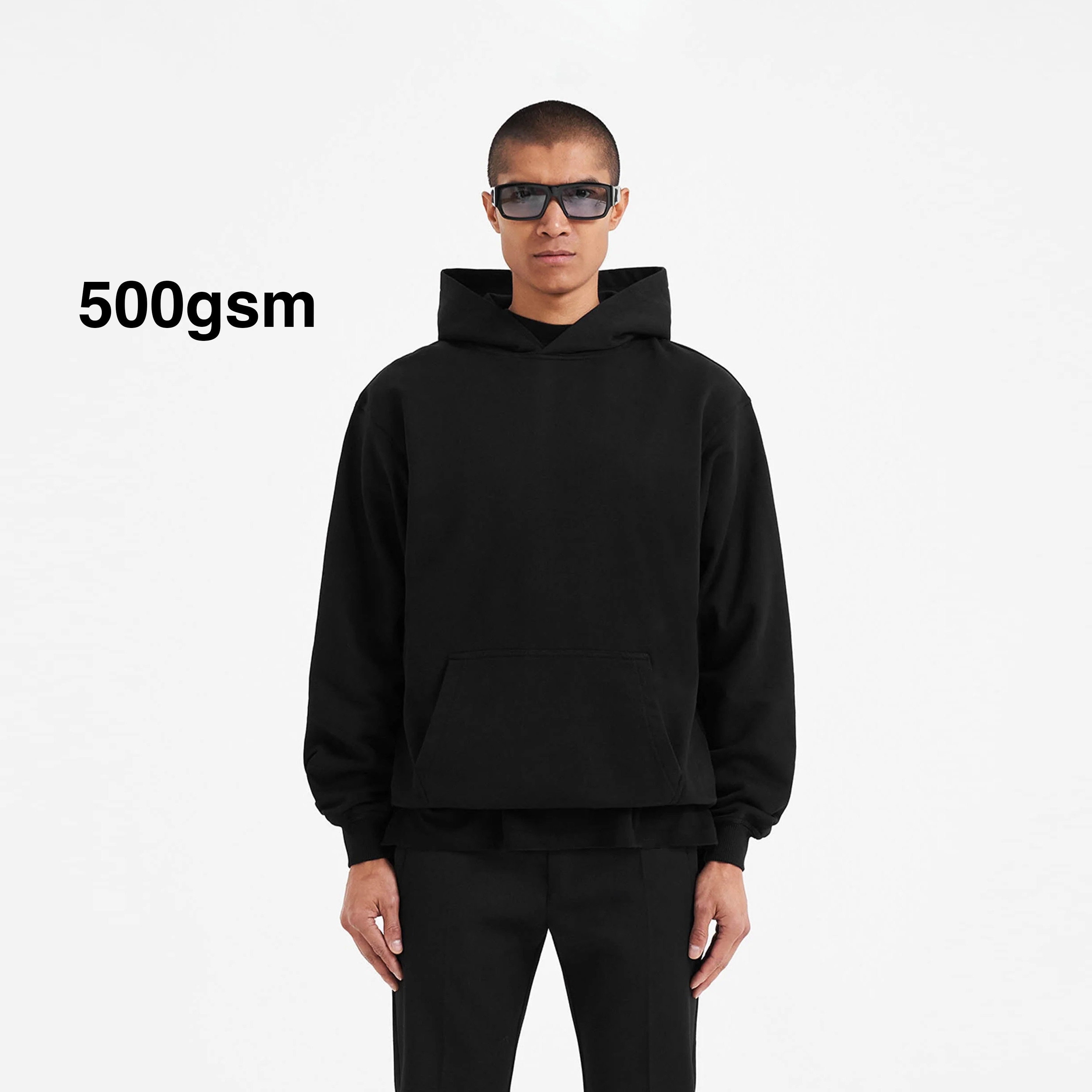 500gsm Blank Black Hoodie - Ultra Heavyweight Oversized Blank - Etsy