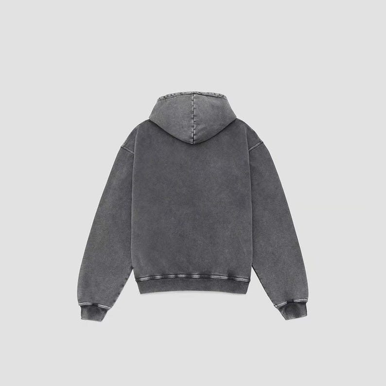 500gsm Blank Acid Wash Hoodie - Ultra Heavyweight Oversized Blank ...