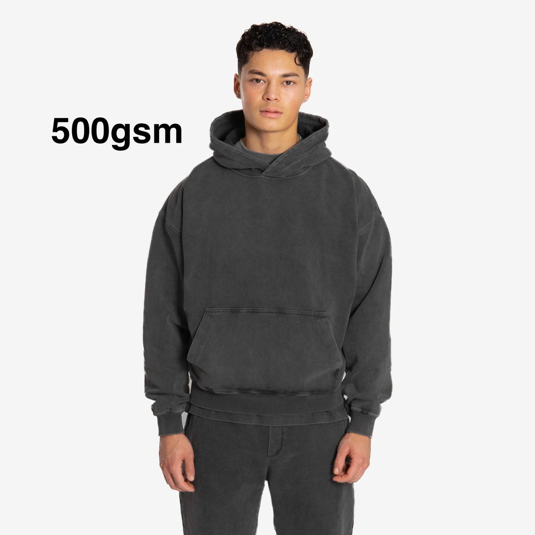 500gsm Blank Acid Wash Hoodie - Ultra Heavyweight Oversized Blank ...